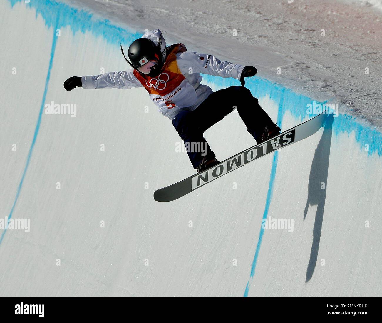 HarunaMatsumoto, of Japan, runs the course during the women's halfpipe ...