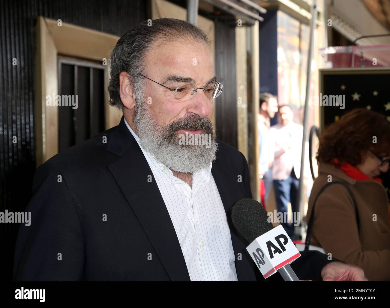 Mandy Patinkin is interviewed by AP after being honored with a star at ...