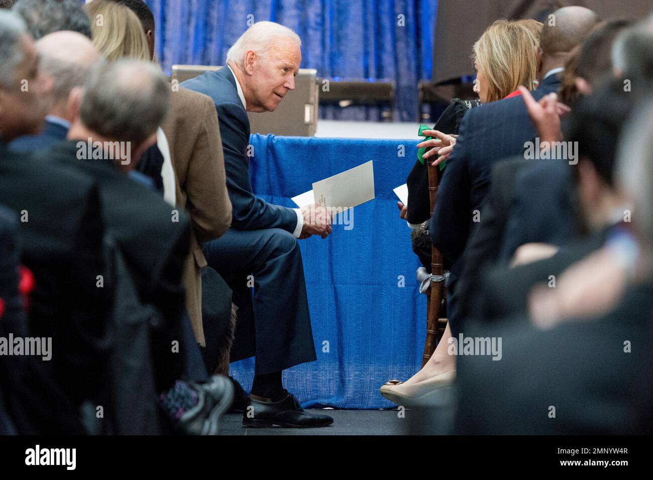 Former Vice President Joe Biden arrives for a ceremony for the ...