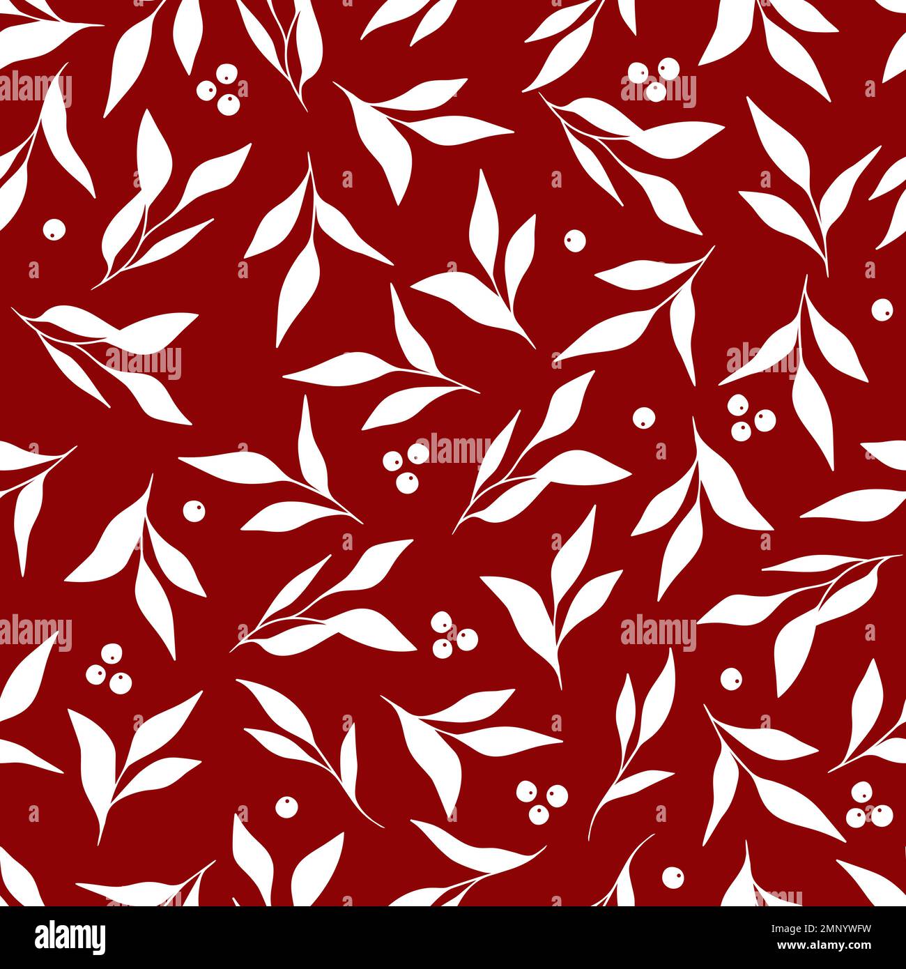 Seamless Christmas patterns with branches and berries. Vector ...