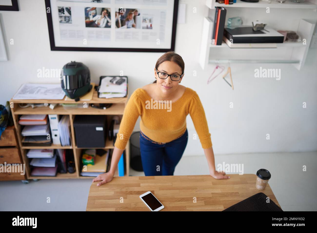 Things are looking up. High angle portrait of a young female designer ...