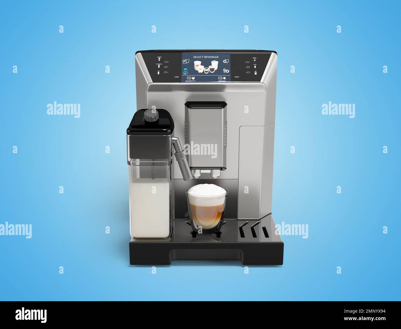 3d illustration professional automatic coffee machine with touch screen ...