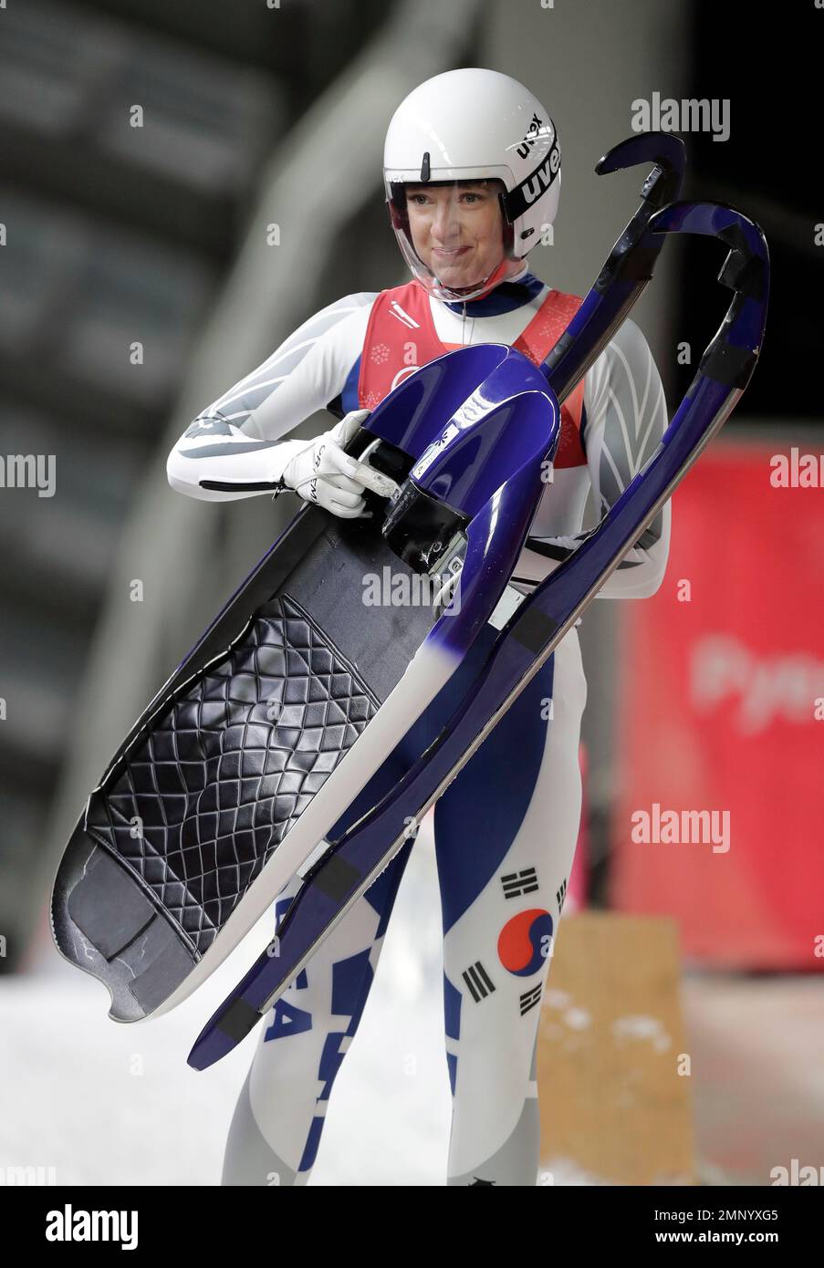 Aileen Christina Frisch of Korea walks away in the finish area after ...
