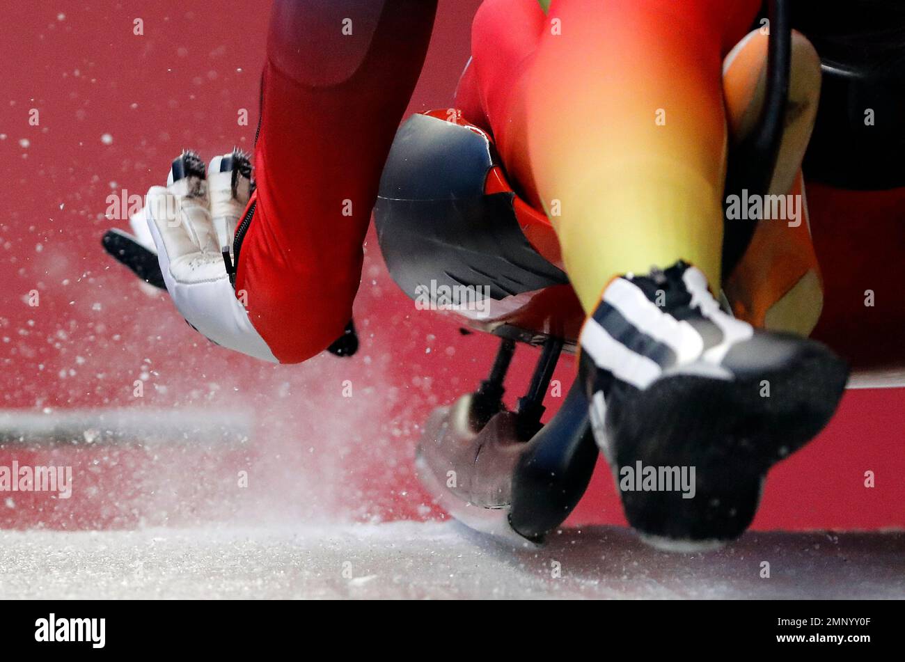 Tobias Wendl and Tobias Arlt of Germany start a run during the doubles ...