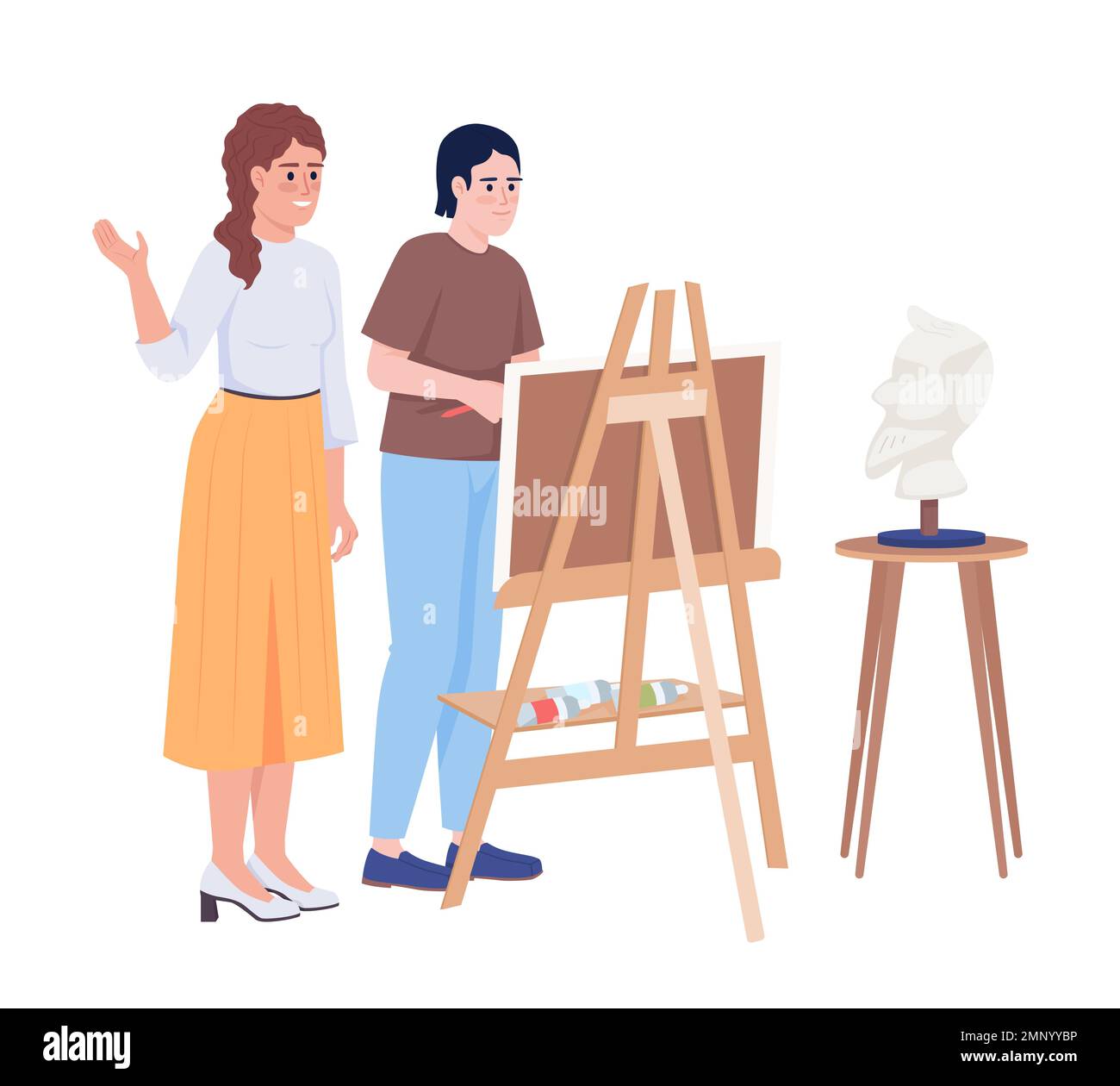 Male art student drawing at easel Cut Out Stock Images & Pictures - Alamy