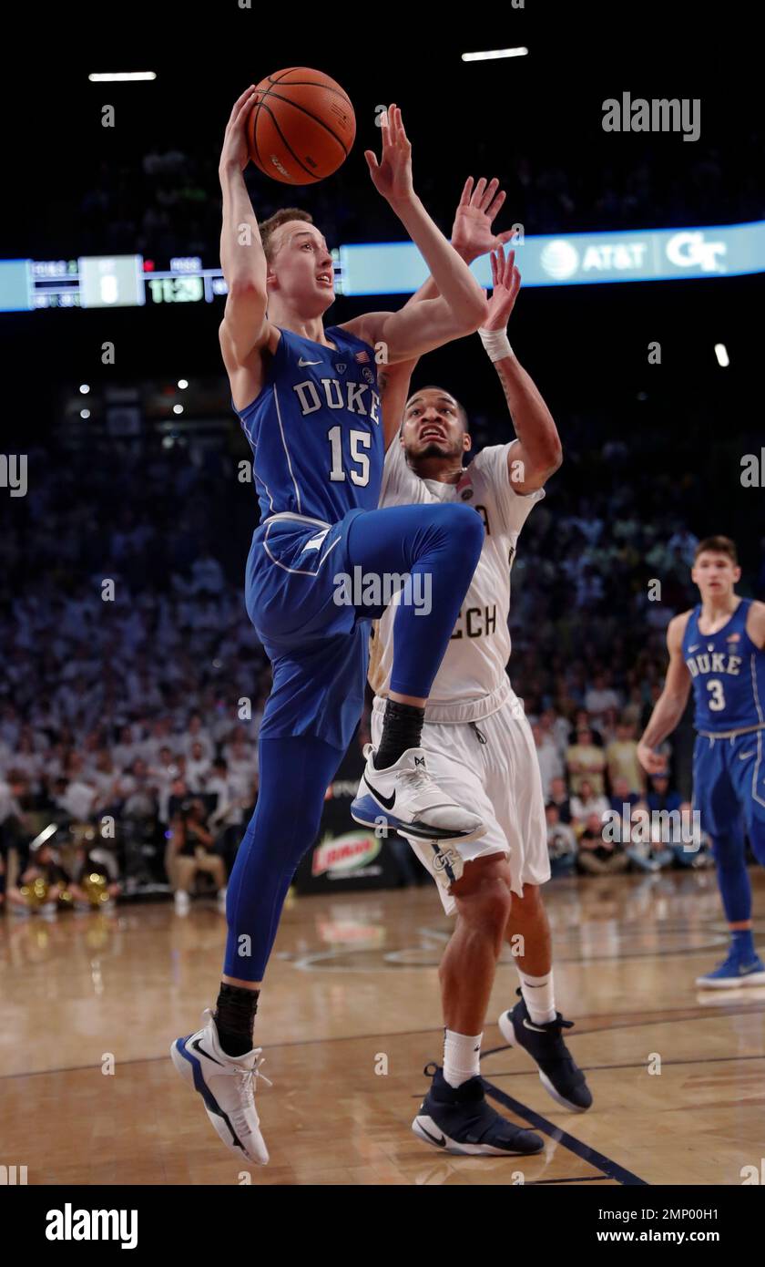 Duke guard Alex O'Connell (15) shoots as Georgia Tech guard Tadric ...