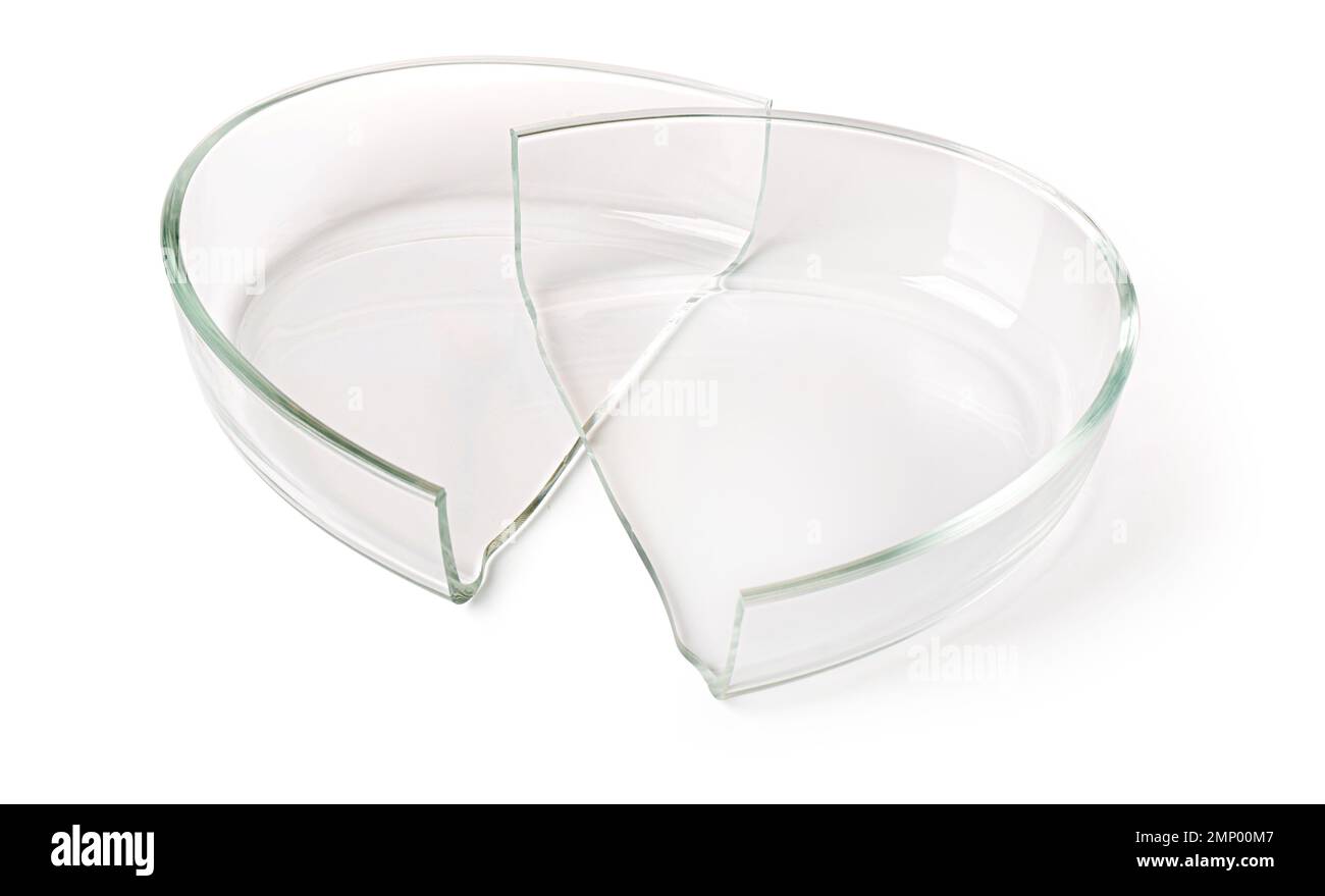 broken glassware isolated on white background with clipping path Stock ...