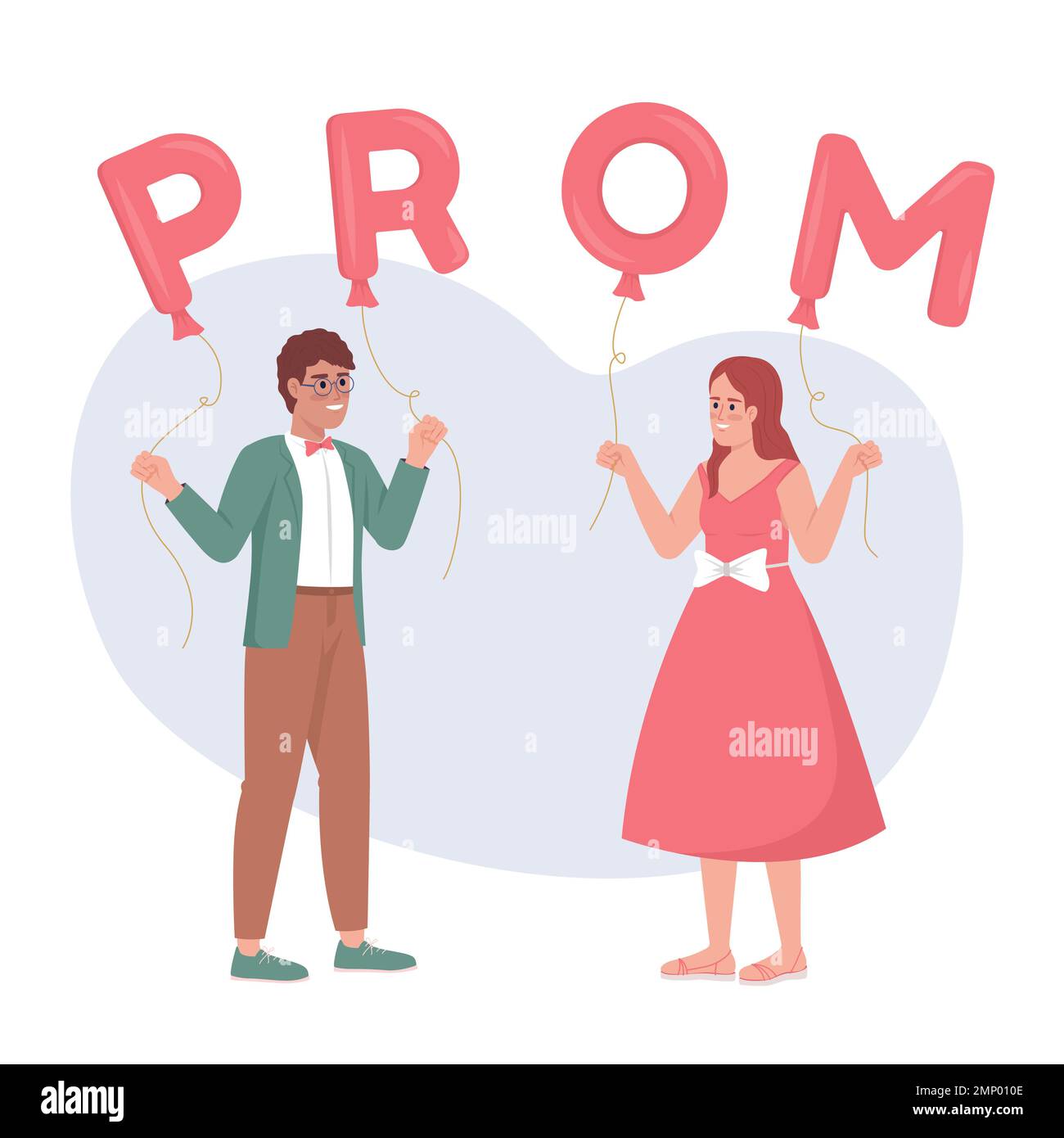 Middle school prom 2D vector isolated illustration Stock Vector Image ...
