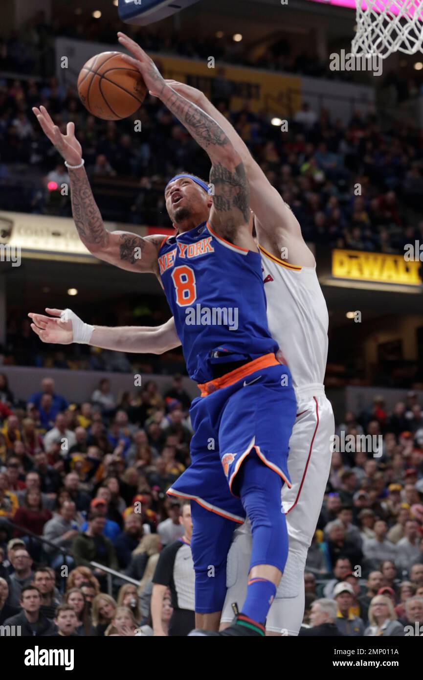 New York Knicks forward Michael Beasley (8) grabs rebound against the ...