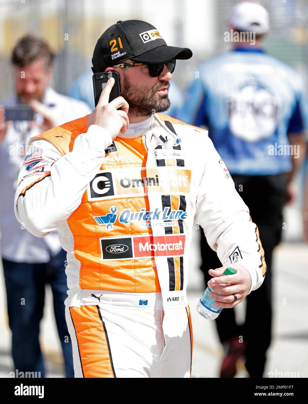 Paul Menard walks on pit road during qualifying for the NASCAR Daytona ...