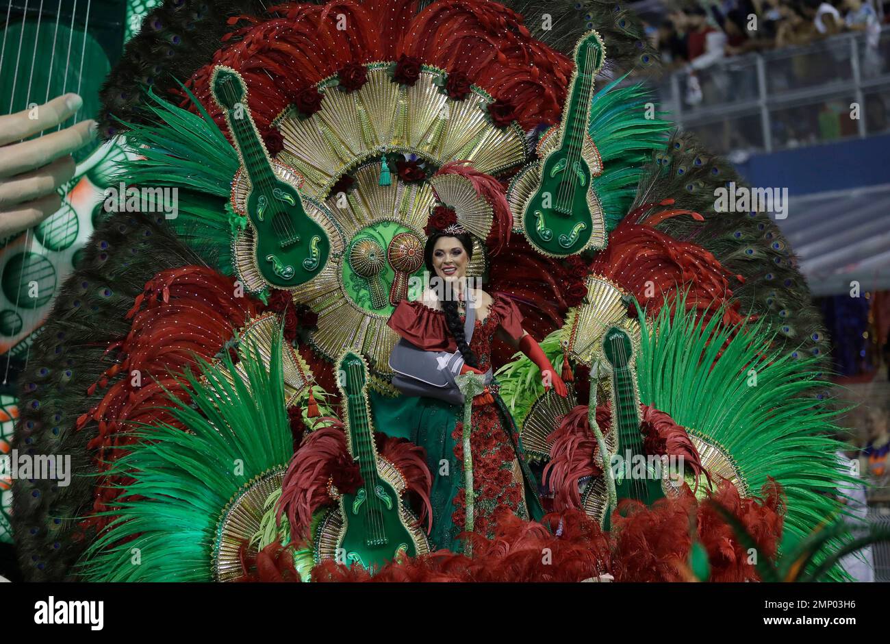 A dancer from the Vila Maria samba school performs during a carnival ...