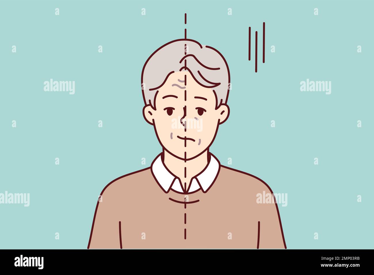 Lonely man smiling and sad at same time experiencing psychological ...