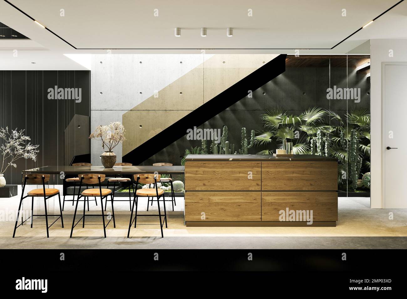 3d render luxury home interior Stock Photo - Alamy