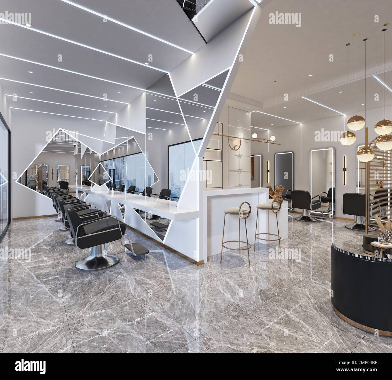 Barber shop interior window hi-res stock photography and images - Alamy