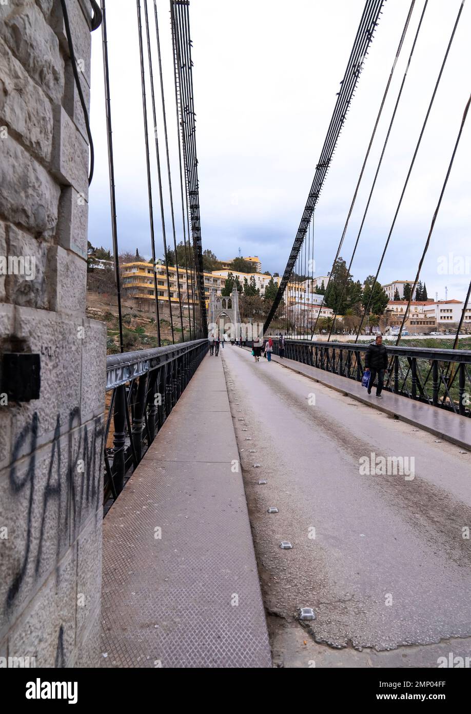 Sidi m'Cid bridge over a huge canyon, North Africa, Constantine ...