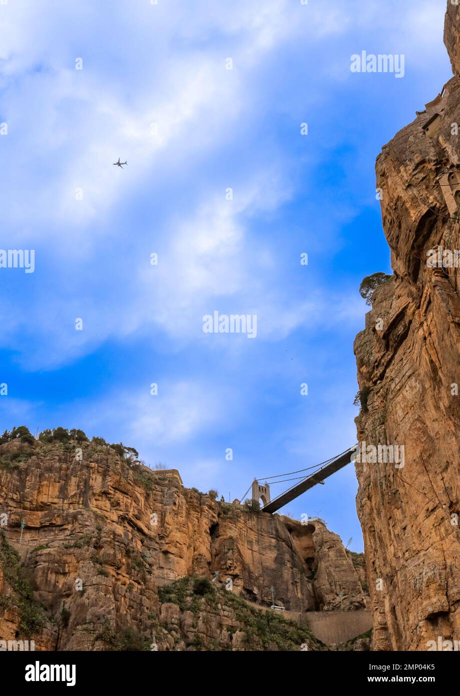 Sidi m'Cid bridge over a huge canyon, North Africa, Constantine ...