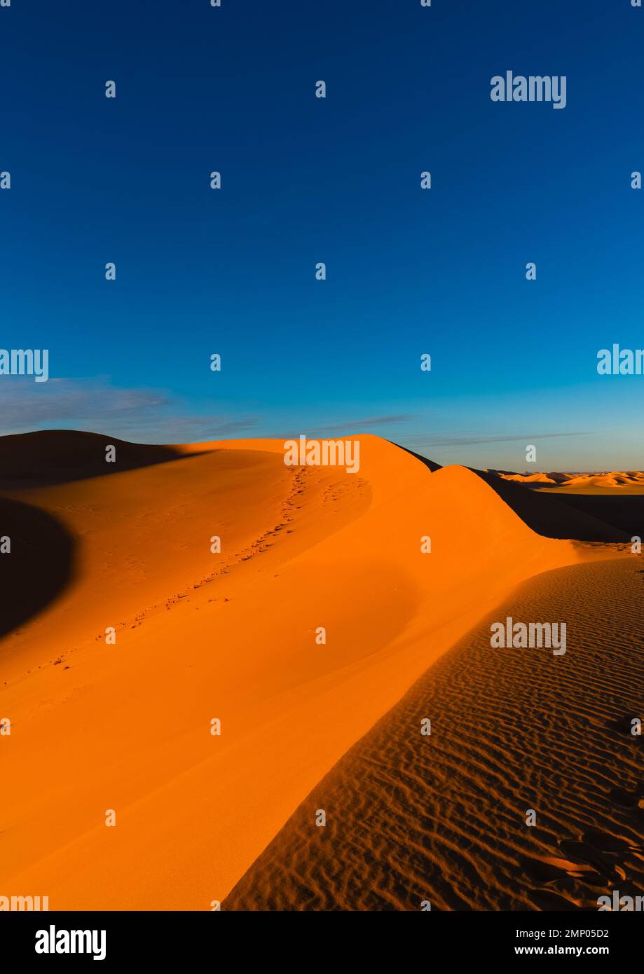 Sand dunes in the Sahara desert, North Africa, Erg Admer, Algeria Stock ...
