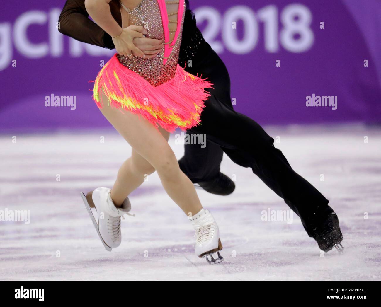 Wang Shiyue and Liu Xinyu of China perform during the ice dance short ...