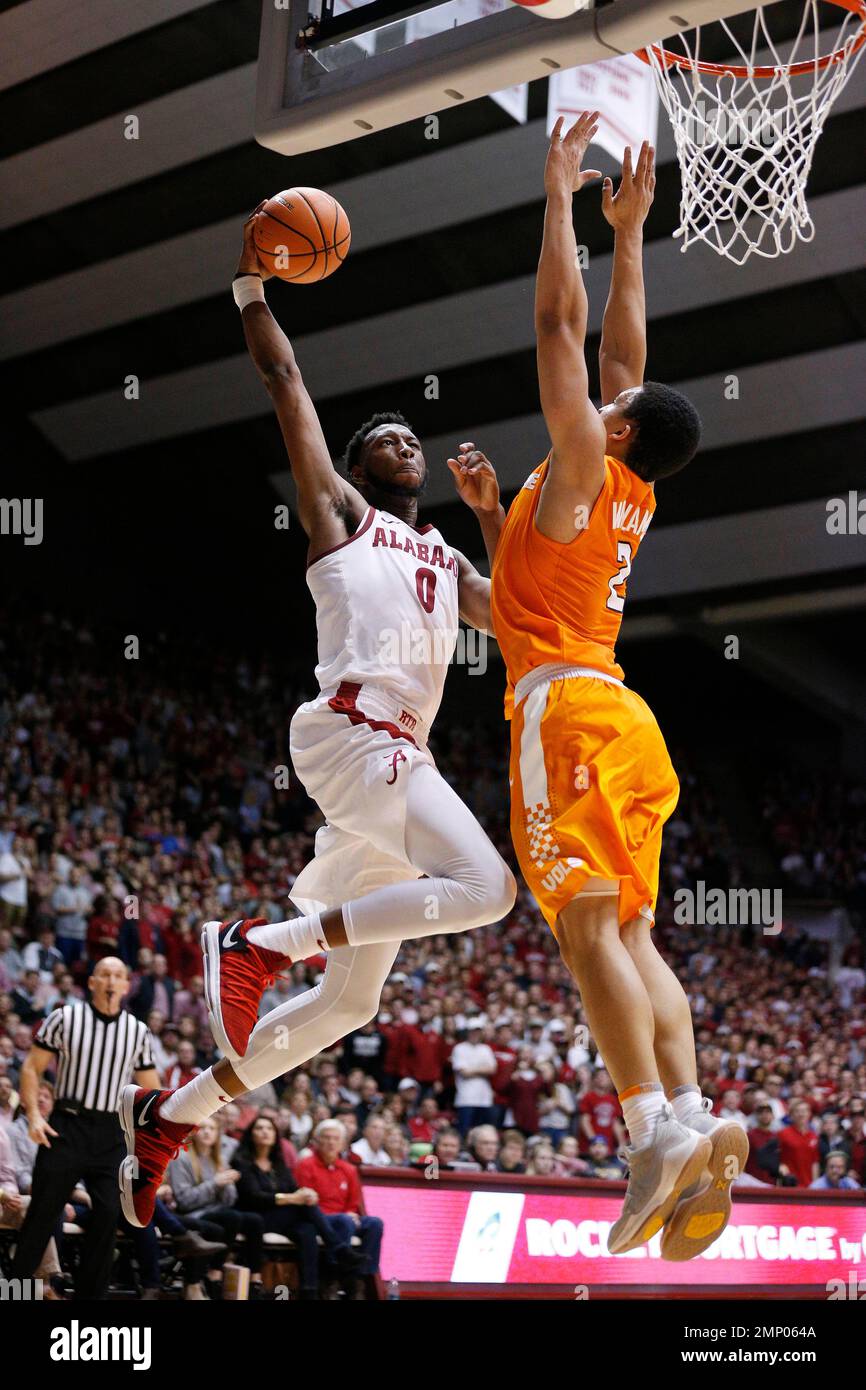 Alabama forward Donta Hall scores against Tennessee forward Grant ...