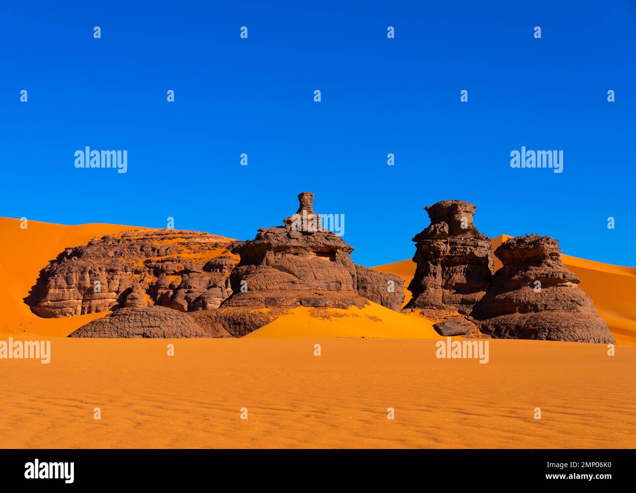 Rock formation in the desert, Tassili N'Ajjer National Park, Tadrart ...