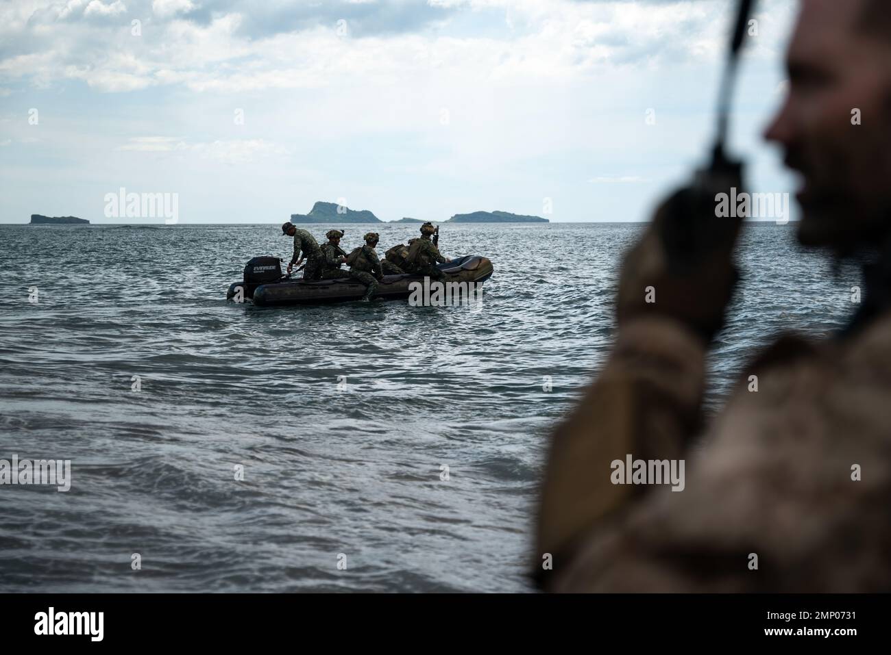 Philippine and U.S. Marines conduct an amphibious landing during ...