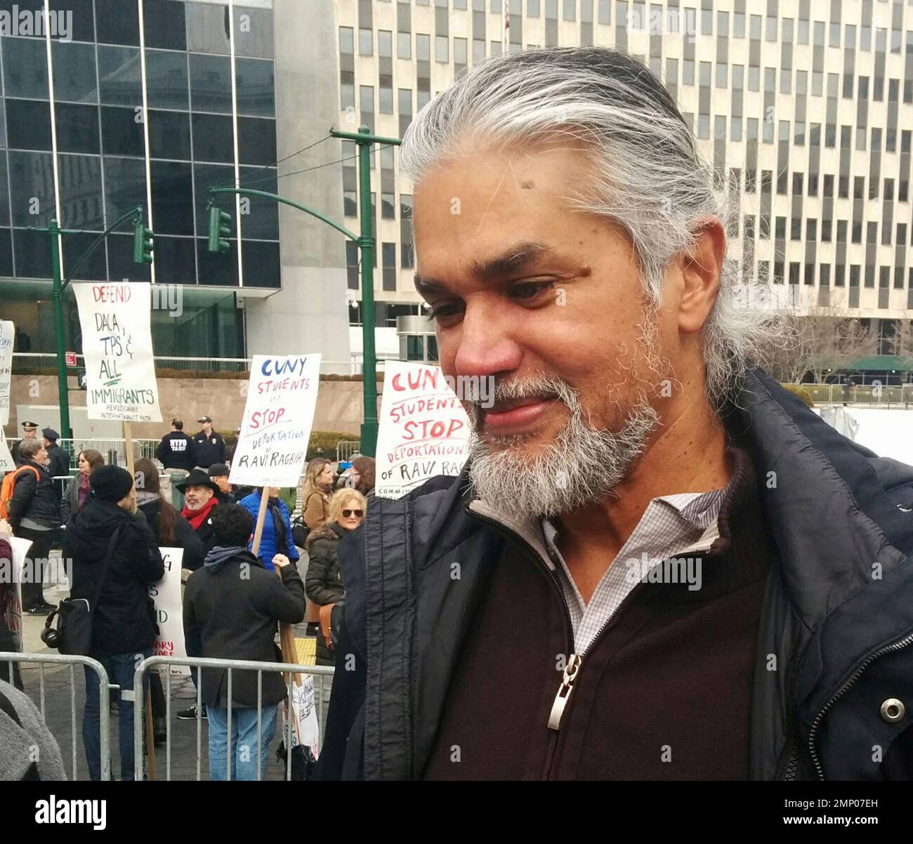 Immigration activist Ravi Ragbir appears at a rally given in his honor ...
