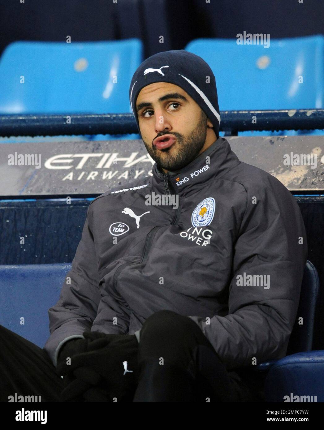Leicester's Riyad Mahrez looks on during the English Premier League ...