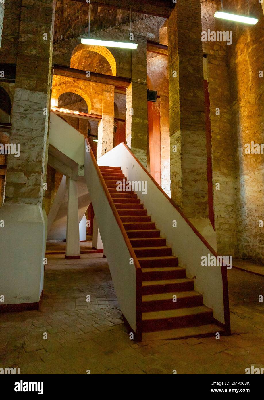 Arena stairs leading to the rows, North Africa, Oran, Algeria Stock ...