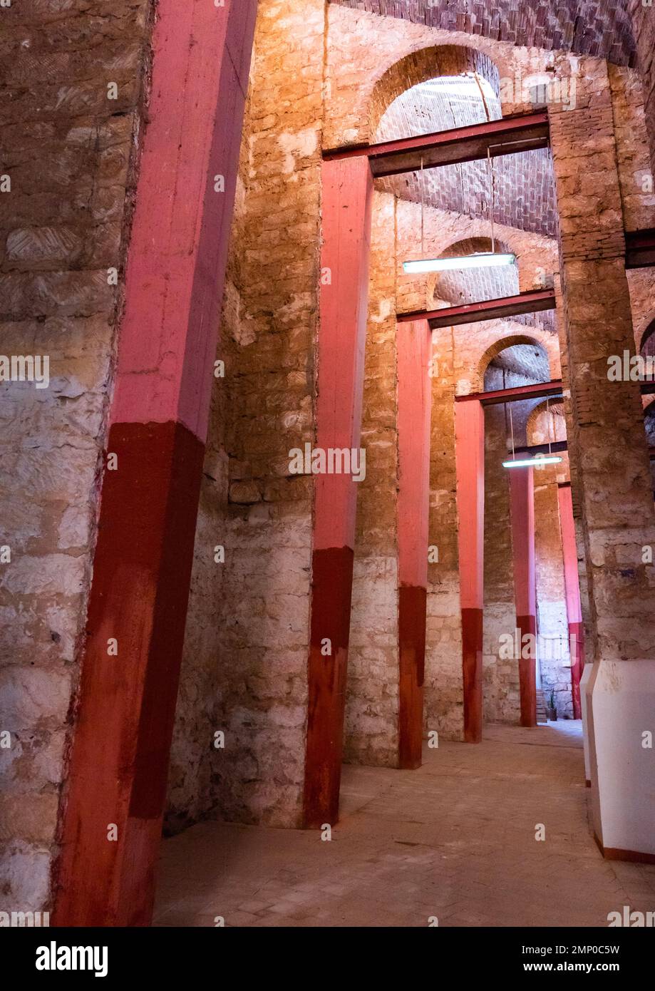 Arena pillars in the corridor, North Africa, Oran, Algeria Stock Photo ...