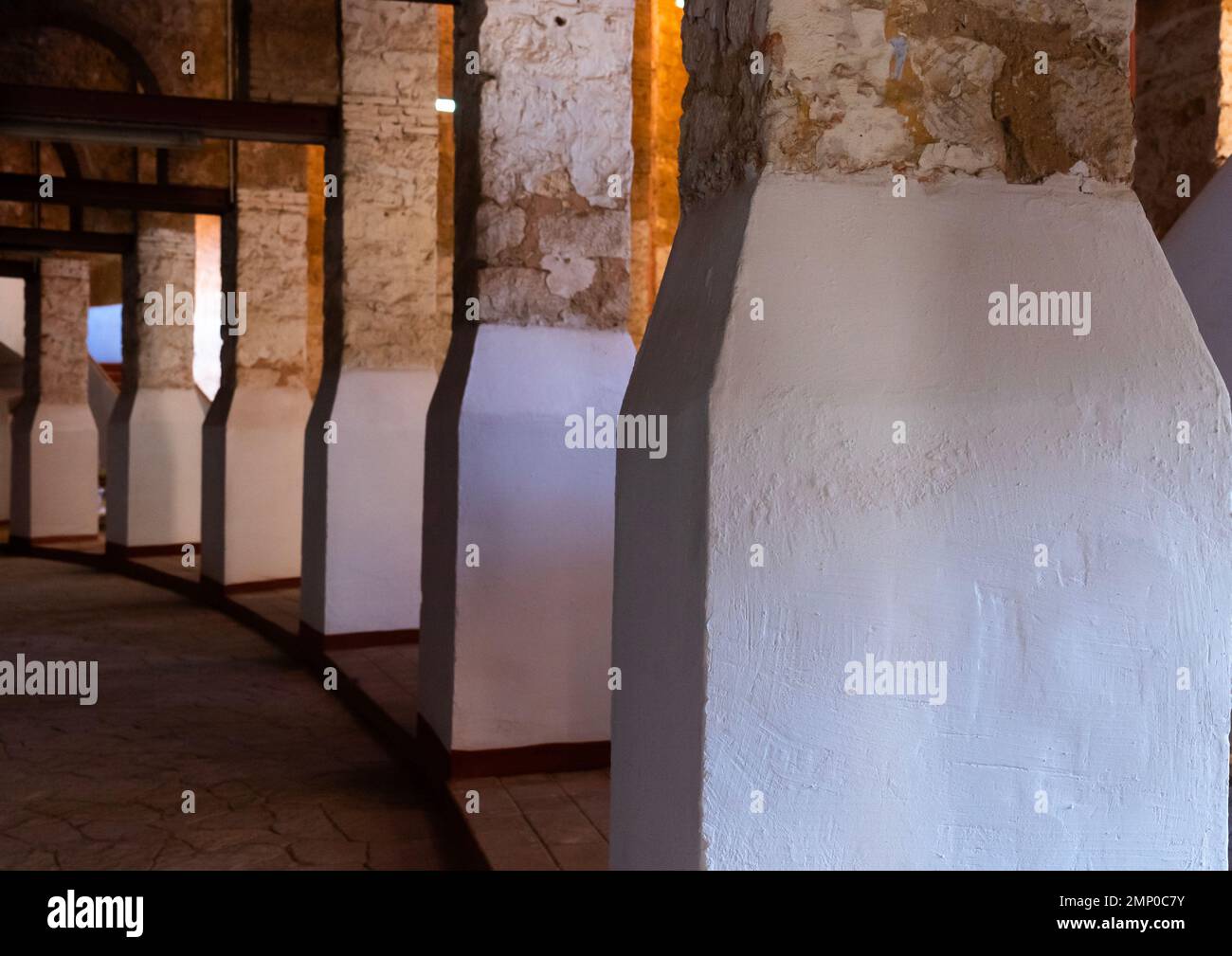 Arena pillars in the corridor, North Africa, Oran, Algeria Stock Photo ...