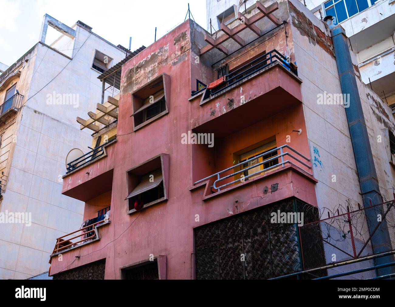 Old french colonial building, North Africa, Oran, Algeria Stock Photo ...