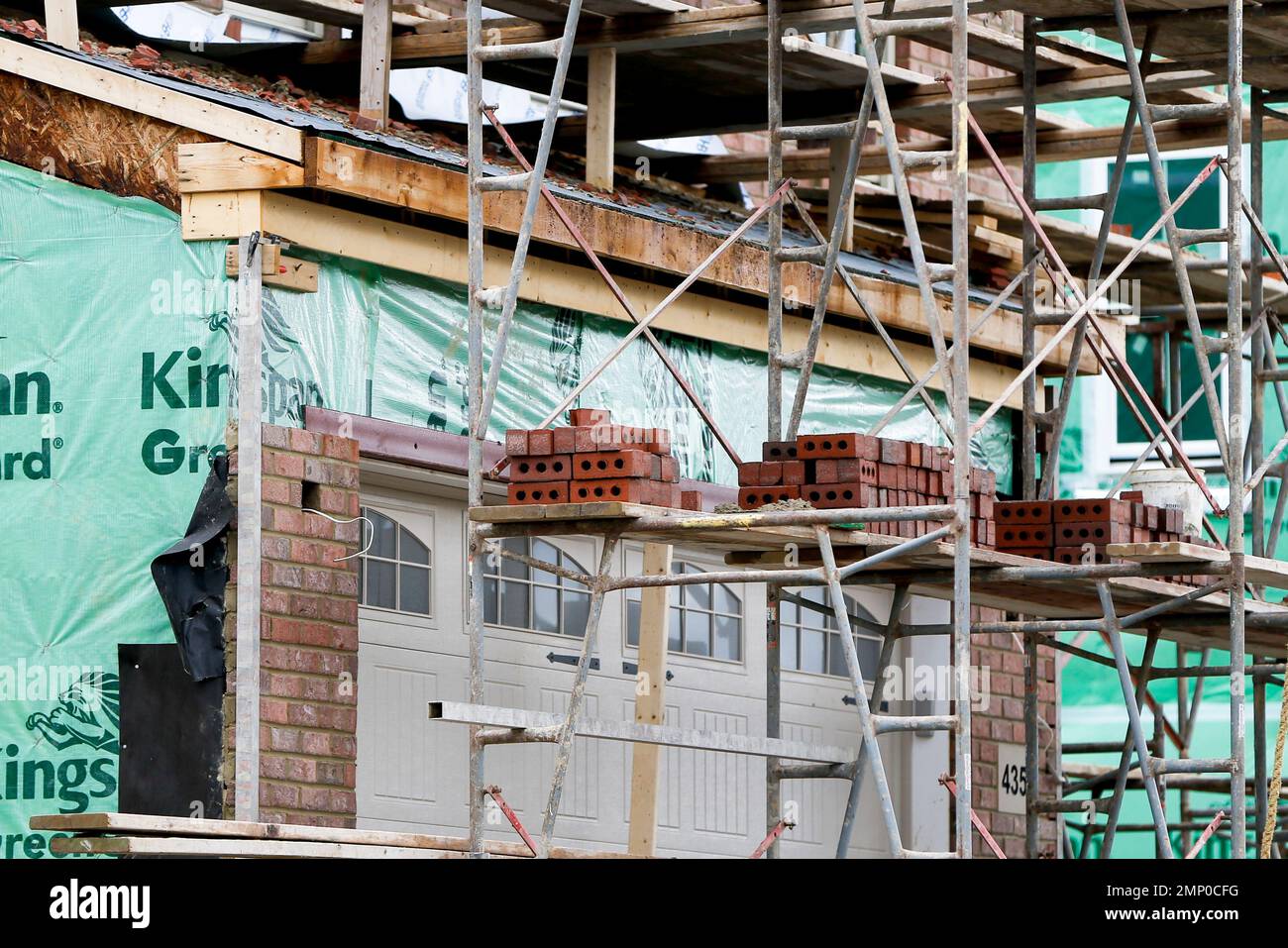 In this photo made on Wednesday, March 1, 2017, scaffolding for ...