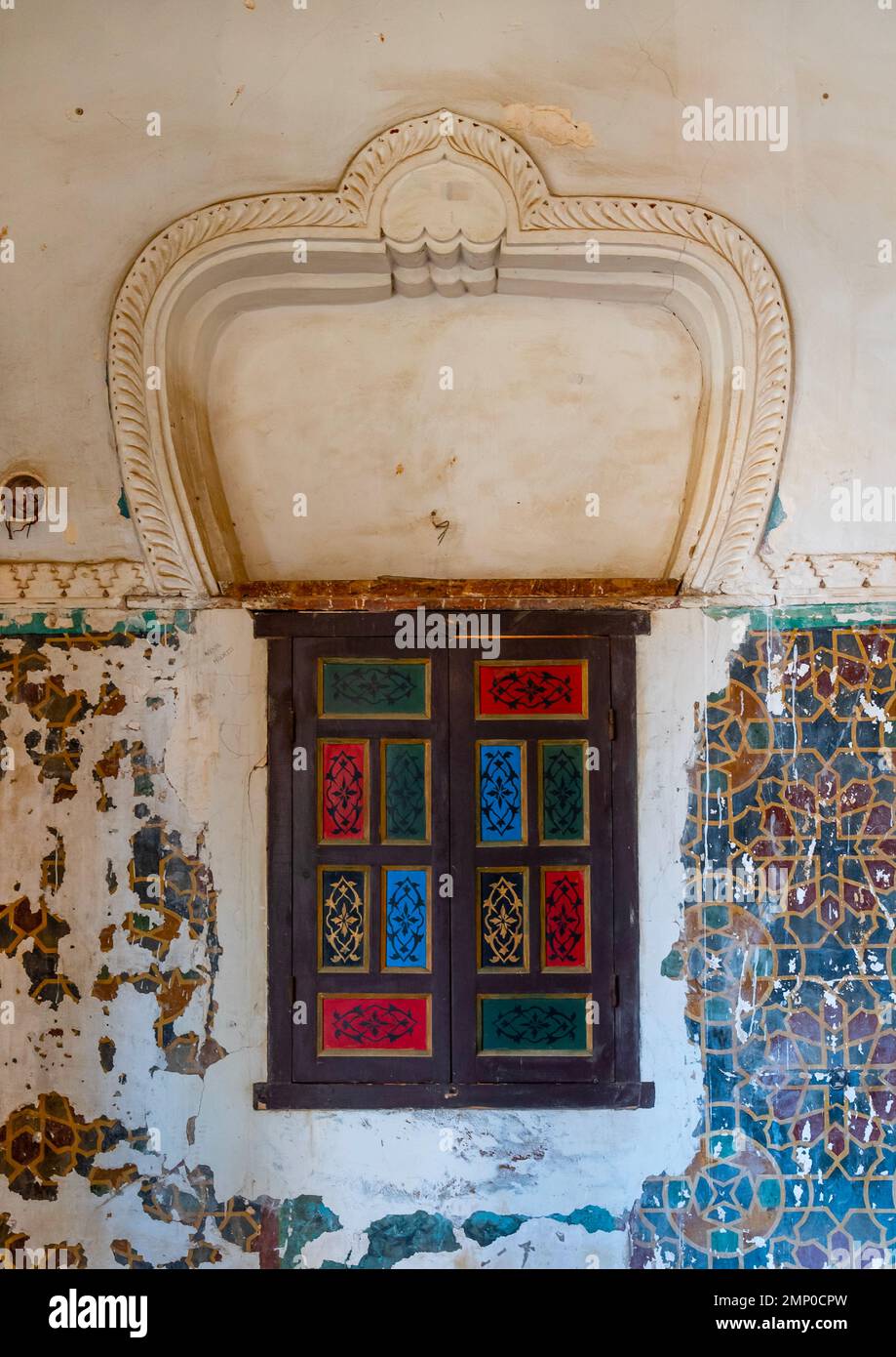 Chateau Neuf fort stained Glass window, North Africa, Oran, Algeria ...