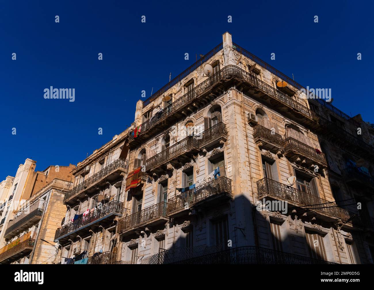 Old french colonial building, North Africa, Oran, Algeria Stock Photo ...