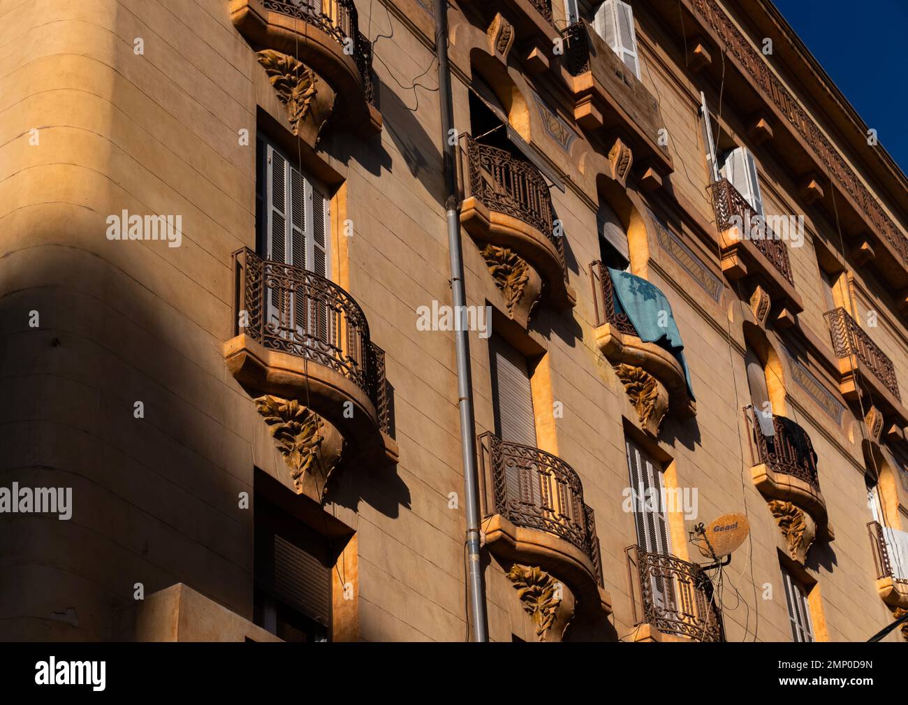 Old french colonial building, North Africa, Oran, Algeria Stock Photo ...