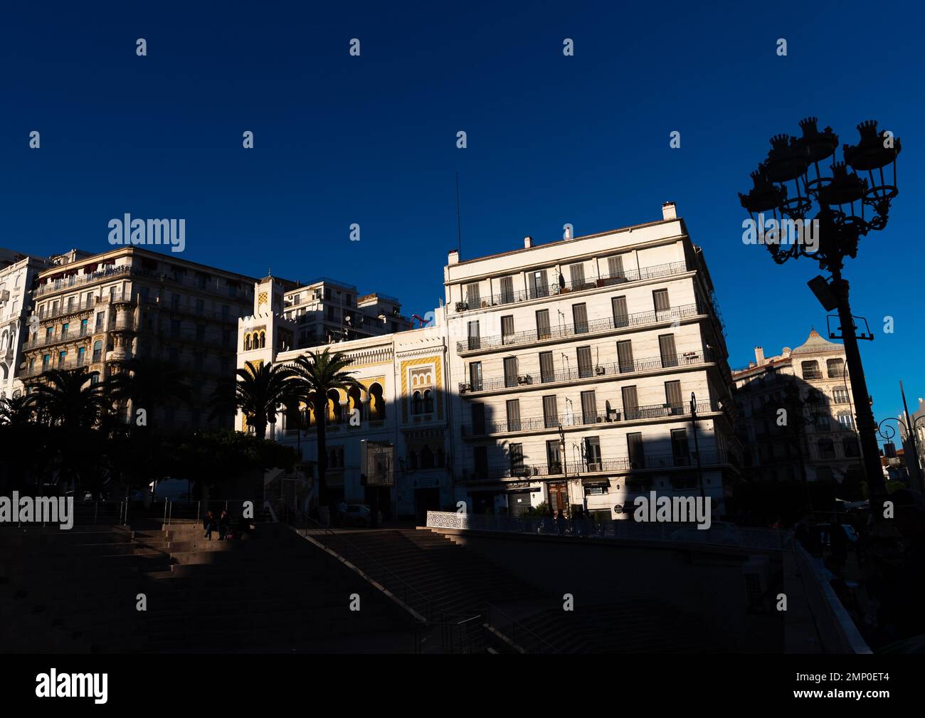 Old french colonial buildings, North Africa, Algiers, Algeria Stock ...