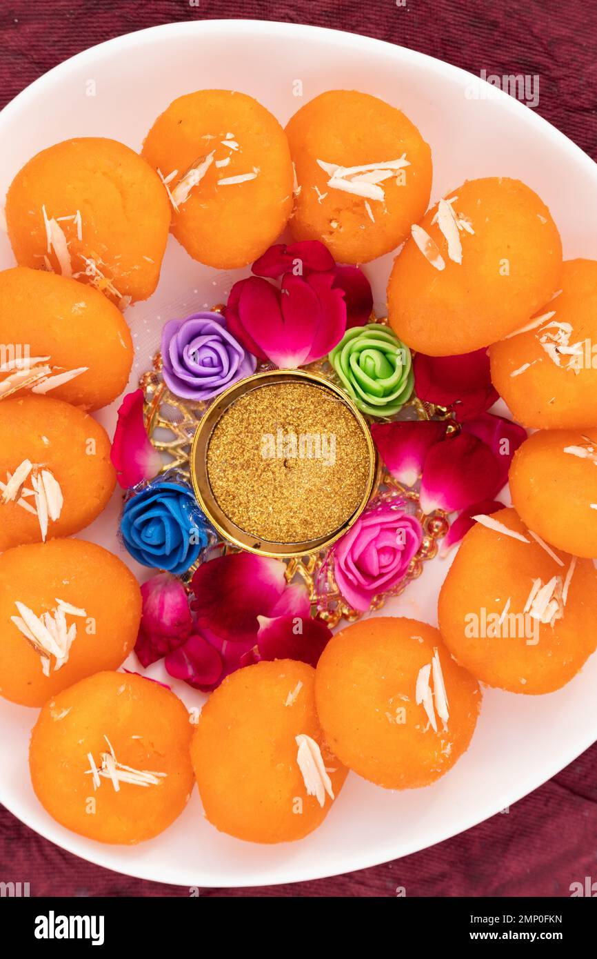 Indian Bengali Mithai Orange Kheer Mohan Also Called Khira Mohan ...