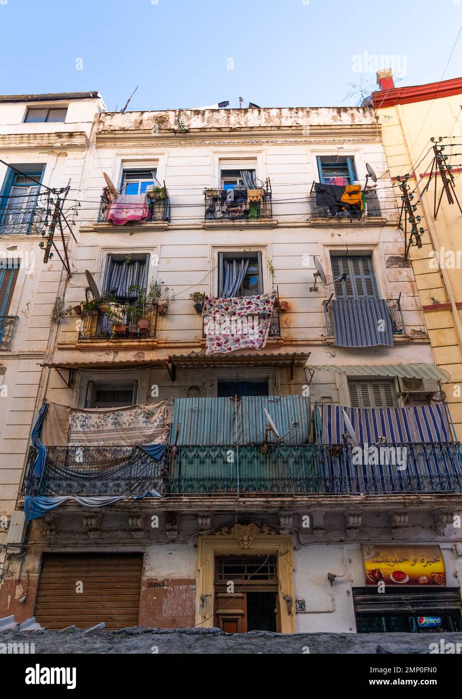 Old buildings in the Casbah, North Africa, Algiers, Algeria Stock Photo ...