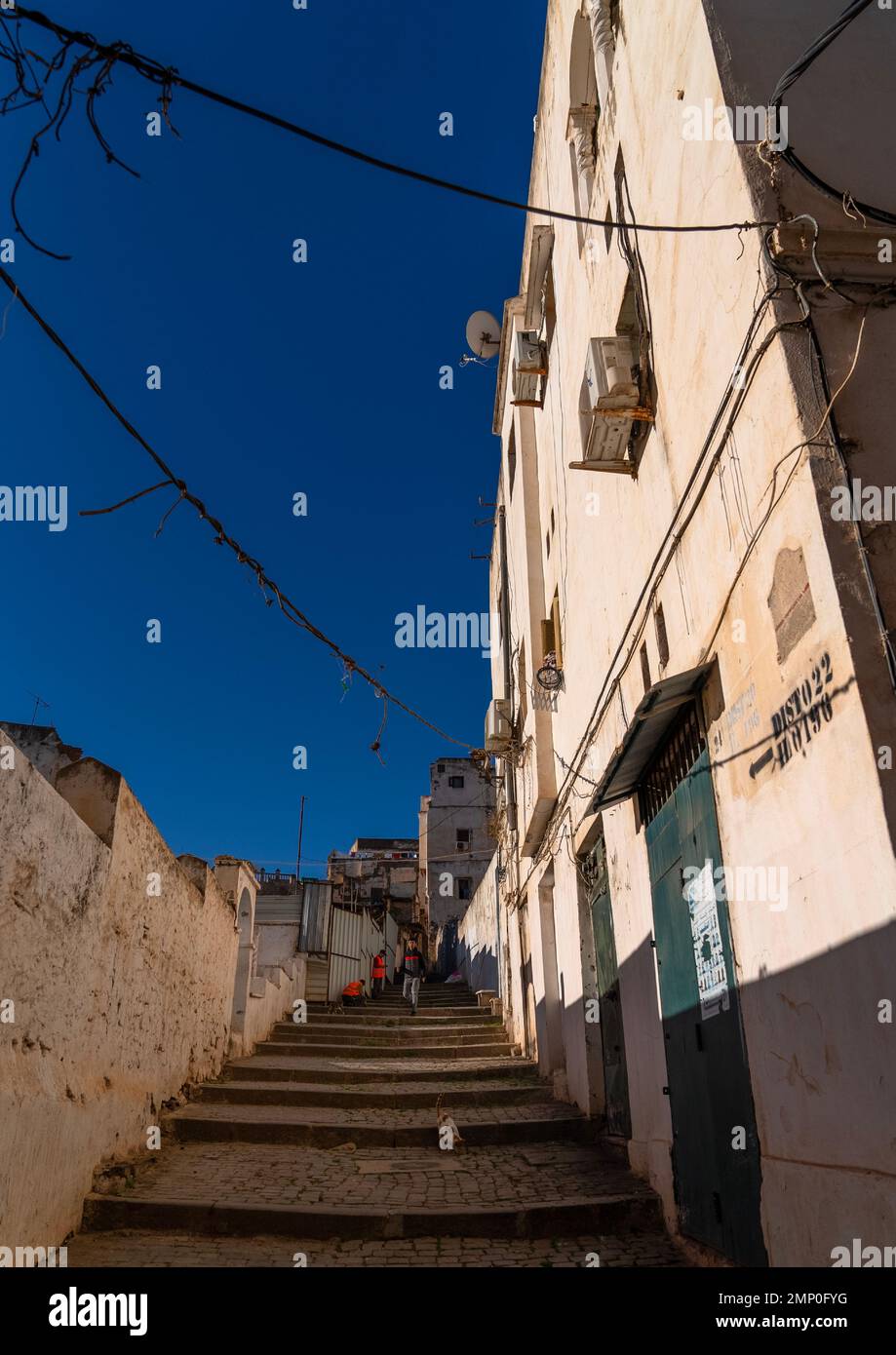 Streetscape in the Casbah, North Africa, Algiers, Algeria Stock Photo ...