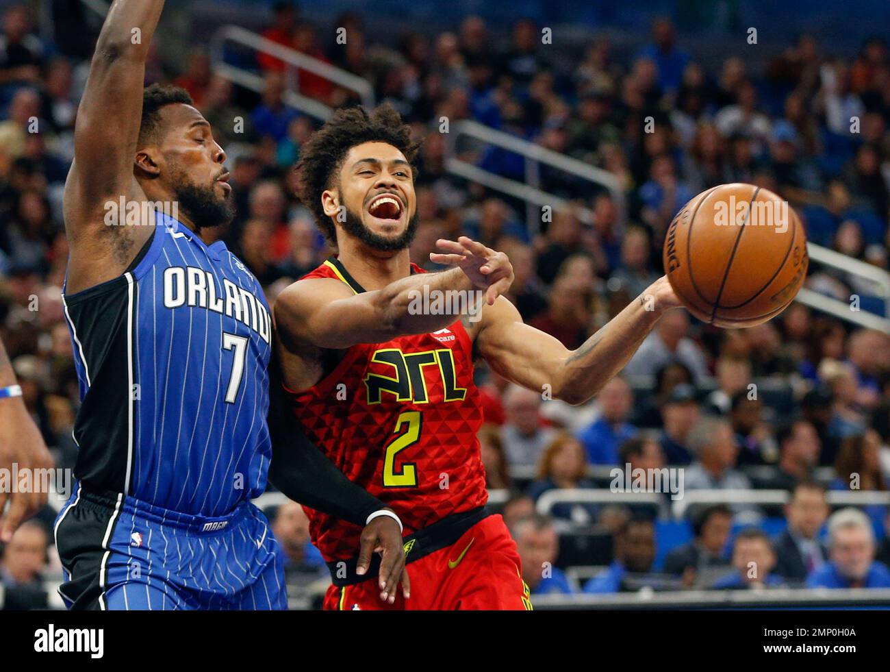 Atlanta Hawks forward Ersan Ilyasova (7) passes the ball after running ...
