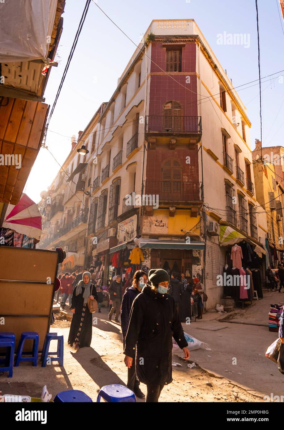 Old french colonial buildings, North Africa, Constantine, Algeria Stock ...