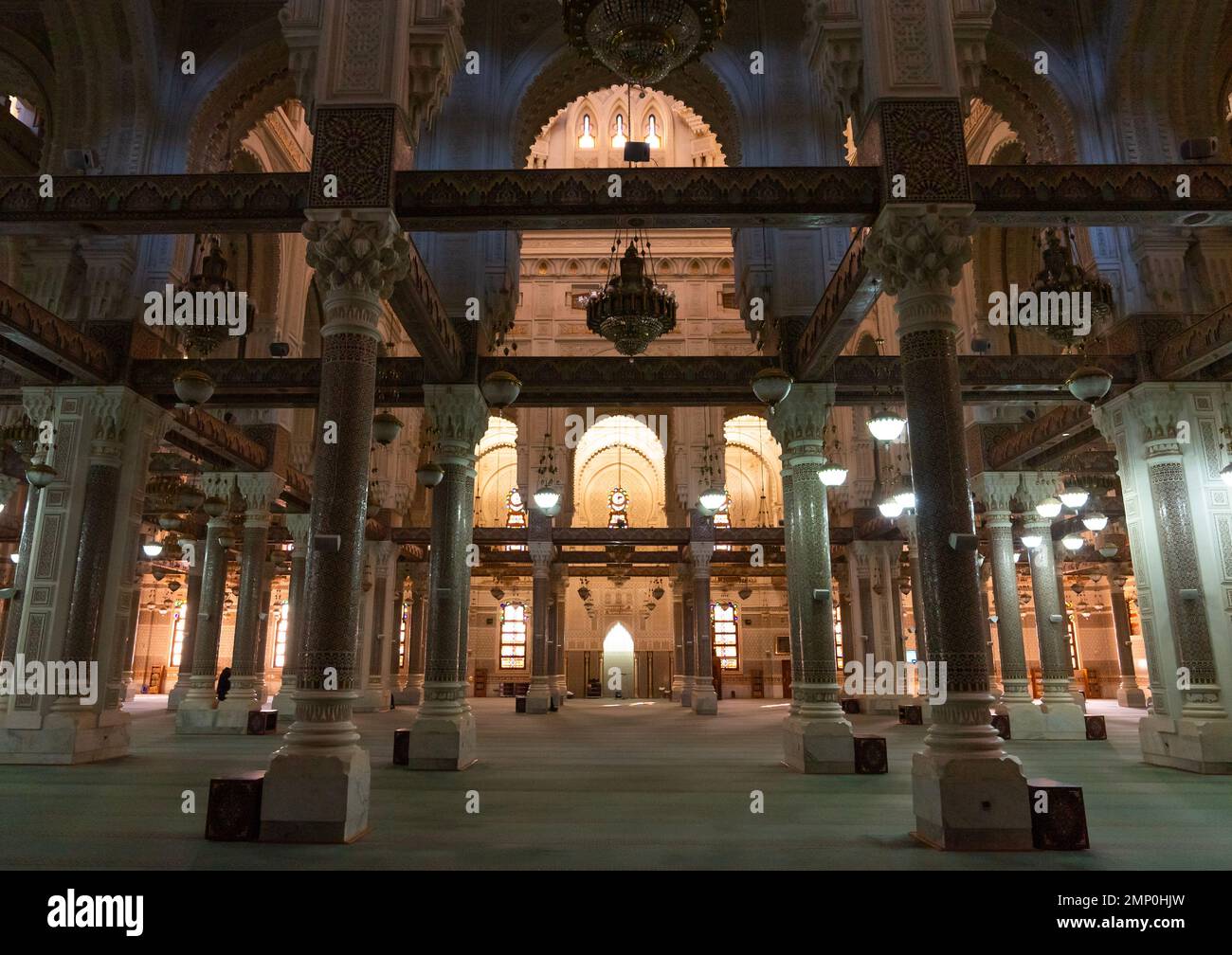 Inside Emir Abdelkader Mosque, North Africa, Constantine, Algeria Stock ...