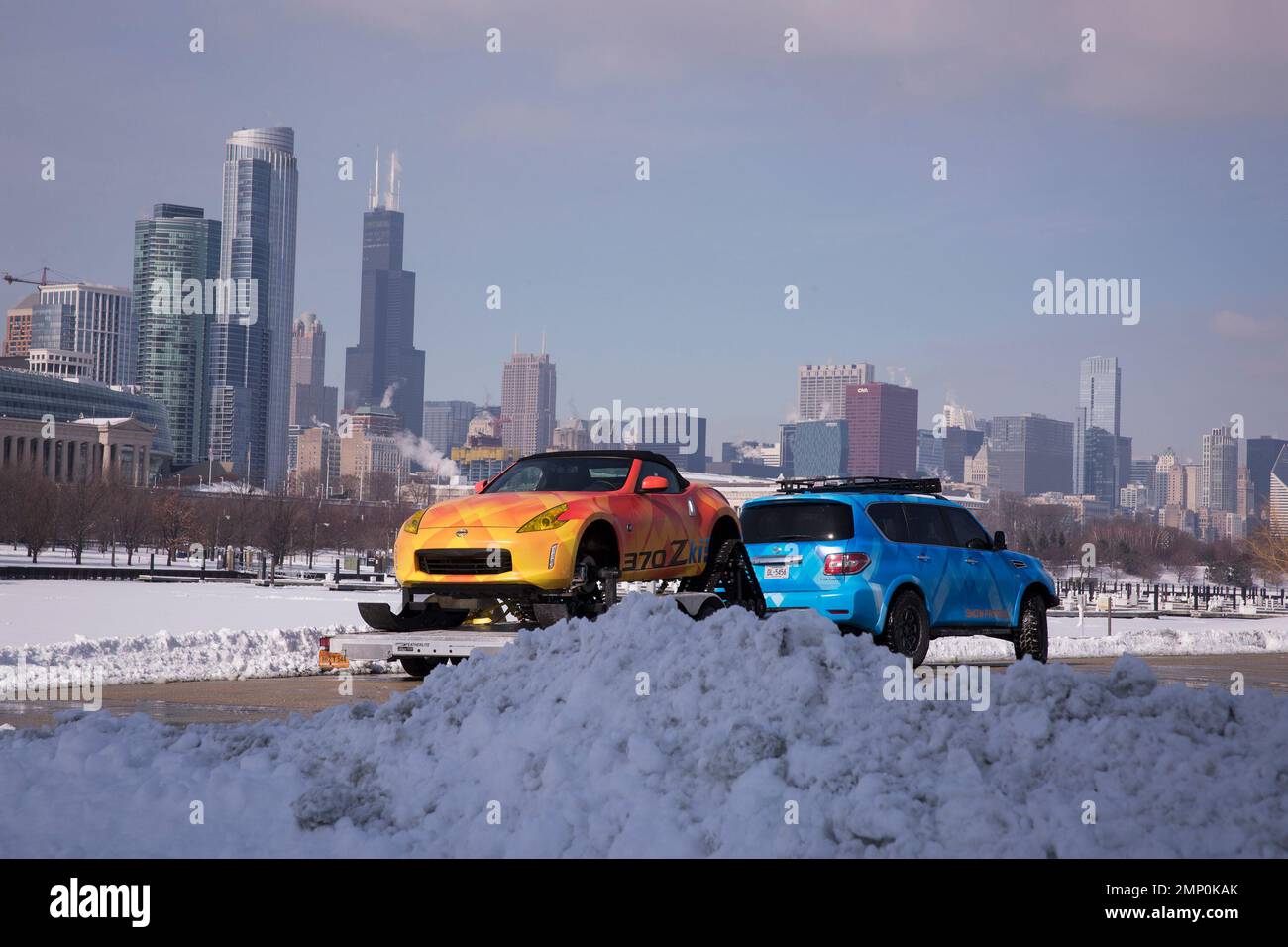 Nissan takes over Chicago with snow-ready vehicles. Dubbed the "370Zki ...