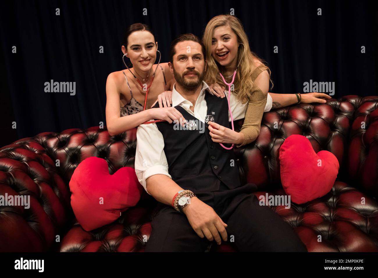 Models Emily Denton, left, and Eli Anguelova pose with the new wax ...