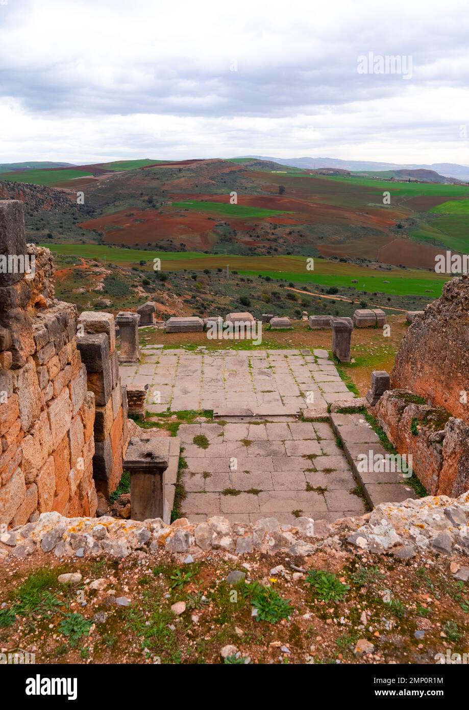 Forum in Tiddis Roman Ruins, North Africa, Bni Hamden, Algeria Stock ...