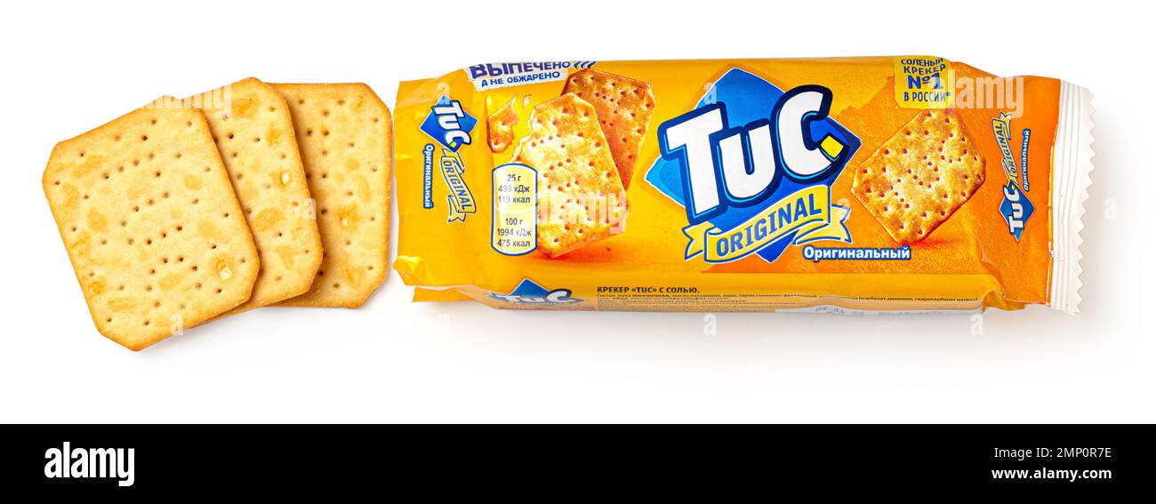 Anapa, Russia -- December 10 , 2022: Tuc Original Snack Crackers ...