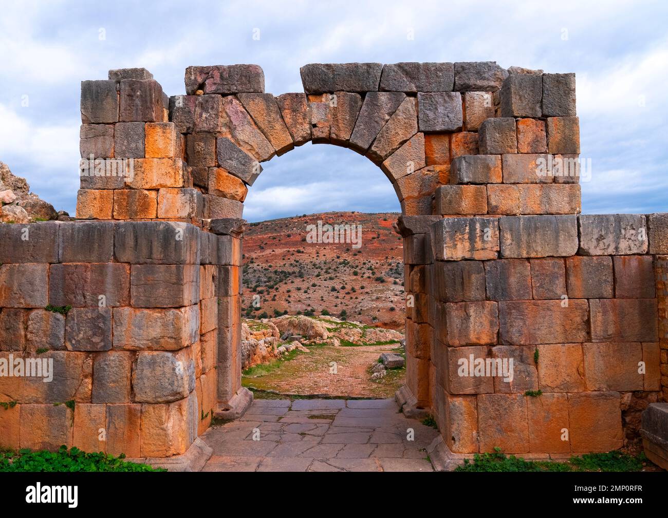Tiddis Roman Ruins gate, North Africa, Bni Hamden, Algeria Stock Photo ...