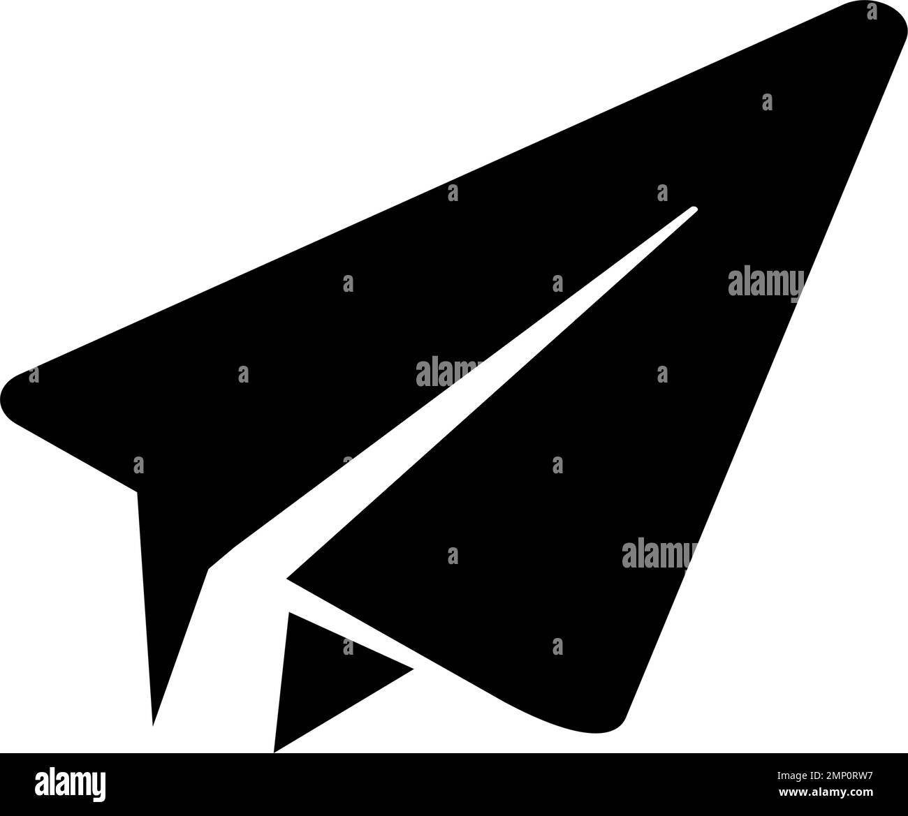Paper airplane silhouette icon. E-mail send silhouette. Editable vector ...