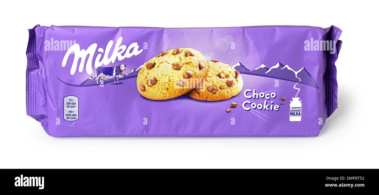 Anapa, Russia - January 06. 2023:: Package Milka Choco Cookie on a ...