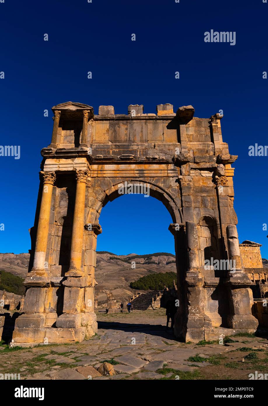 The Arch of Caracalla in the Roman ruins , North Africa, Djemila ...
